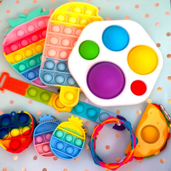 Toys | Fidget Pack Two Popit Three Mini Popit Two Bracelet Poppit Two ...
